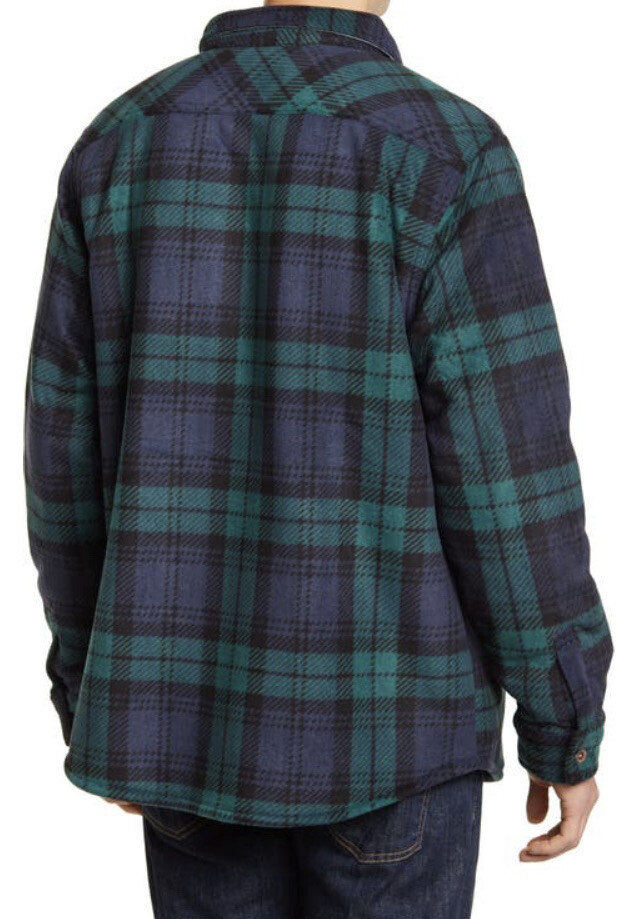 Men's Weatherproof green Navy Plaid Fleeced Line Shirt Jacket | eBay