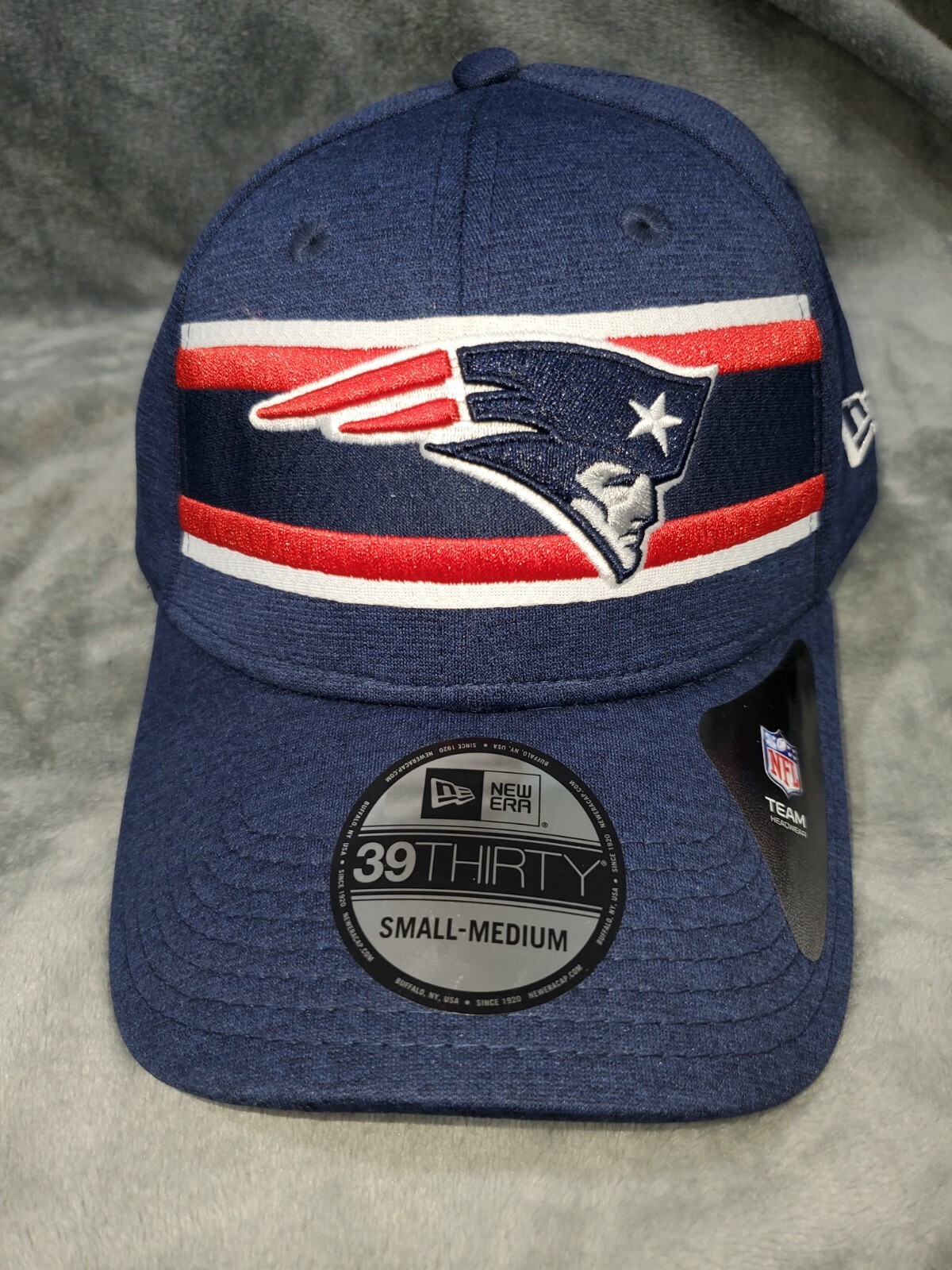 NEW ERA 39 THIRTY 3930 NEW ENGLAND PATRIOTS STRIPE MENS HAT BLUE SMALL ...