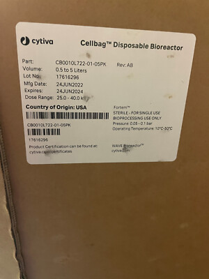 Cytiva CellBag Disposable Bioreactor 0.5 to 5 Liters CB0010L722-01-05PK ...