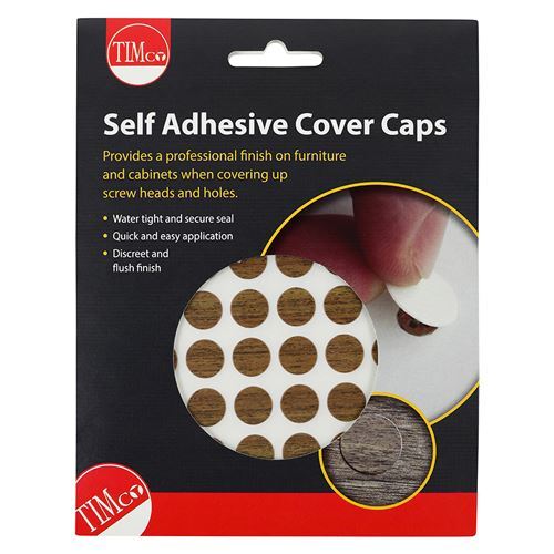 Timco - Self-Adhesive Cover Caps - Dijon Walnut (Size 13mm - 112 Pieces ...