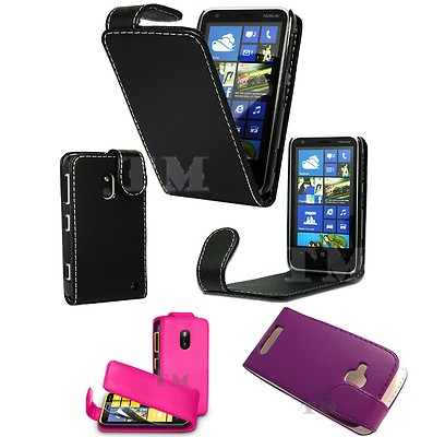 Premium Leather style Flip Pouch Cover Case for Nokia & Sony mobile ...