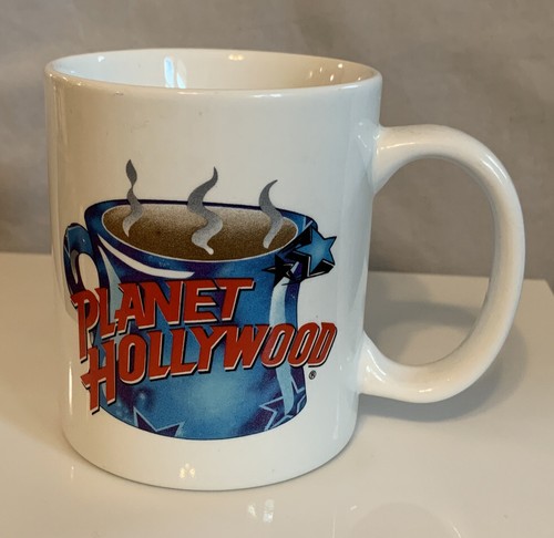 Planet Hollywood Steaming White Blue Collectible Coffee Mug Cup LINYI ...