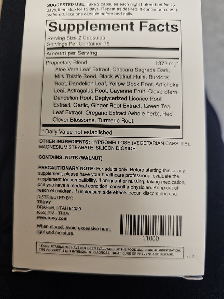 Truvy Truvision RENU-cleansing detox HERBAL Suplement 30 Day capsules ...