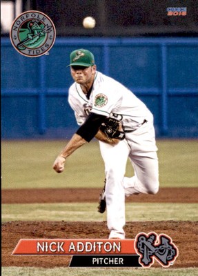 2016 Norfolk Tides Choice #3 Nick Additon Davie Florida FL Baseball ...
