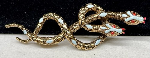 ART Arthur Pepper Signed Brooch Rare Vintage 3” Gilt Red Rhinestone ...