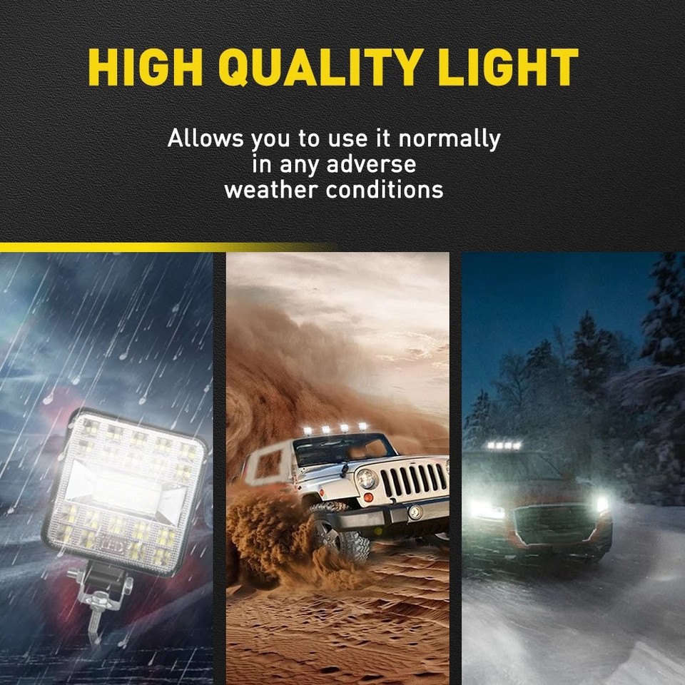 2PCS LED Work Light Bar Flood Spot Lights Driving Lamp Offroad Car ...