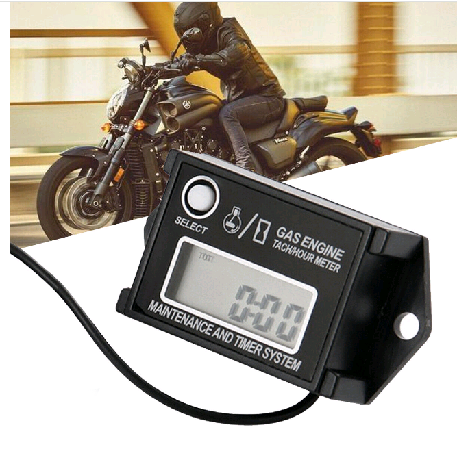 12V Tachometer Tiny Tach/Hour Meter for 2& 4 Stroke Small Engine ...