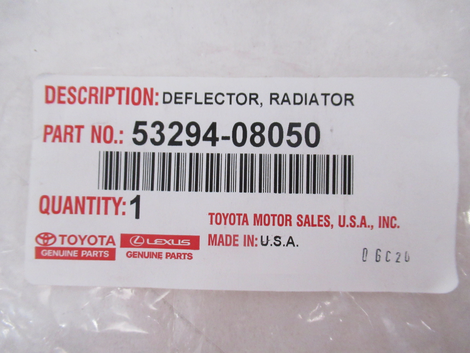 Genuine OEM Toyota 53294-08050 Left Radiator Deflector 2015-2016 Sienna ...