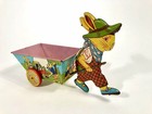 Vintage Easter Rabbit Tin Toy Cart || Painted Easter Egg Hunt, Bunnies ...