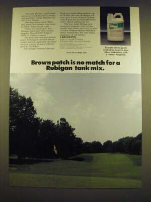 1990 Elanco Rubigan Ad - Brown patch is no match for a Rubigan tank mix ...
