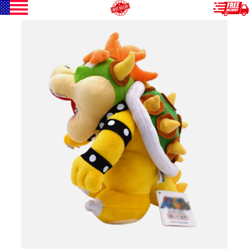 Super Mario Bros. Standing Bowser Toys Stuffed Animals Plush Doll 10 ...