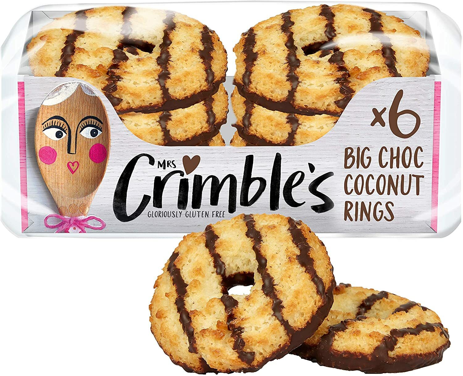 Mrs Crimbles 6 Large Chocolate Coconut Rings, 200 g (6 Packs of 6, 36 ...