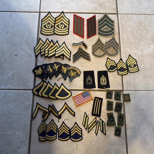 Collection of 50+ Vintage US Army Rank Cloth Patches | eBay