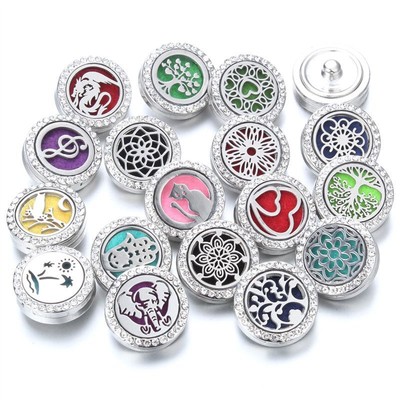 Aromatherapy Snap Button Perfume Locket Essential Oil Diffuser Buttons ...