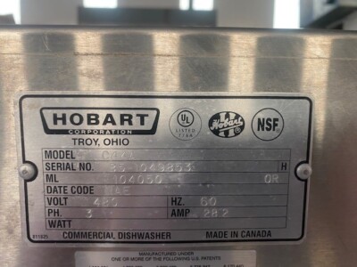 Commercial Kitchen Equipment - Hobart Dishwasher