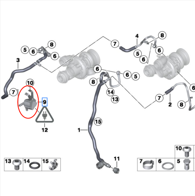 11517629916 Engine Auxiliary Coolant Water Pump for BMW 550I F10 X5 F15 ...