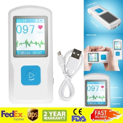 Portable ECG EKG Machine Heart Monitor USB LCD Display US Stock Device ...