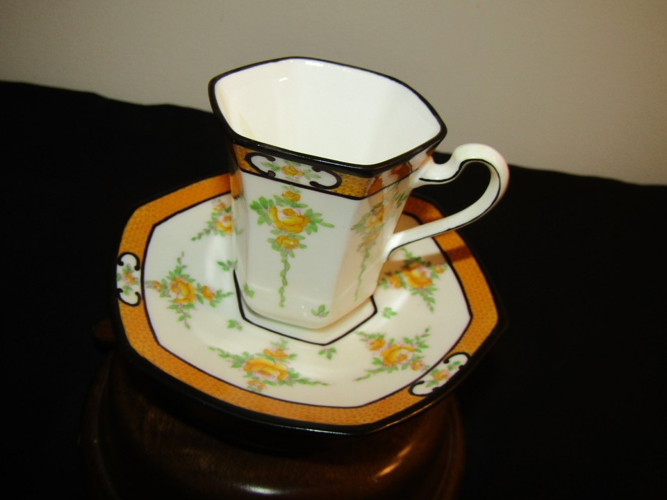 Antique Minton Bone China Persian Rose Pattern Demitasse Cup & Saucer ...