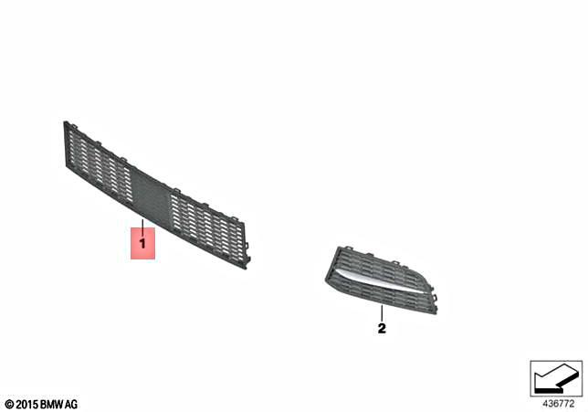 Genuine BMW F10 F10N F11 F11N Front Bumper Center M Grille OEM ...