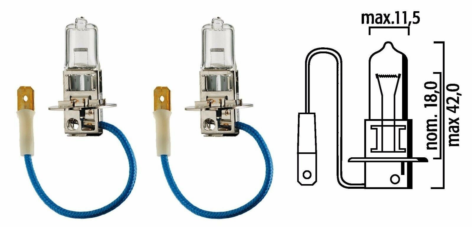 Two Flosser 3320 H3 12 Volt 55 Watt Halogen Replacement Bulbs - Made in ...