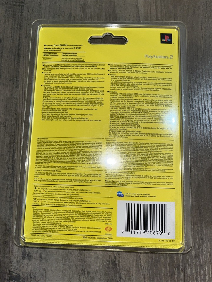 Sony PlayStation 2 PS2 8MB Memory Card Red/Blue 2-Pack SCPH 10410 Open ...