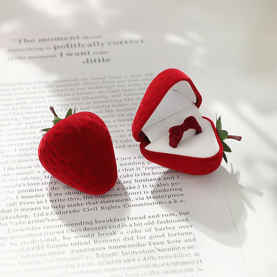 1Pc Strawberry Ring Box Children's Cute Jewelry Box Plush Storage Box ...