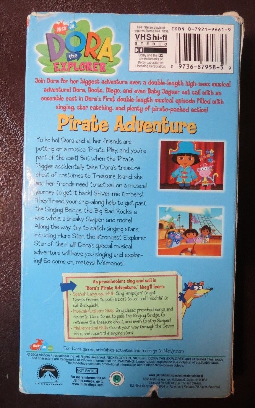 Dora the Explorer - Pirate Adventure (VHS, 2004) for sale online | eBay