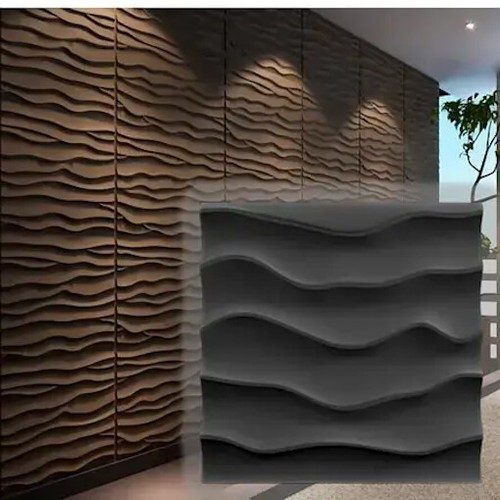 2pcs Panels Wall ABS Stone Art Plastic Mold Decor 3D Plaster Tile Form ...