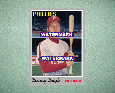 Denny Doyle Philadelphia Phillies 1970 Style Custom Baseball Art Card ...