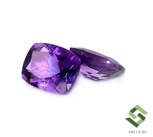 Certified Natural Amethyst Cushion Cut Pair 11x9 mm 7.04 Cts Loose ...