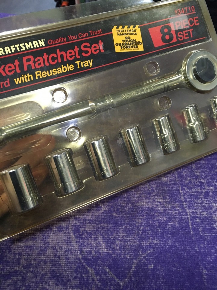Vintage Sears Craftsman Socket Ratchet Set 1/2" 934710 USA Heady Duty ...