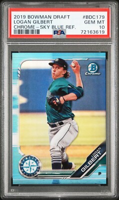 Logan Gilbert - 2019 Bowman Draft Chrome Sky Blue Refractor PSA 10 | eBay