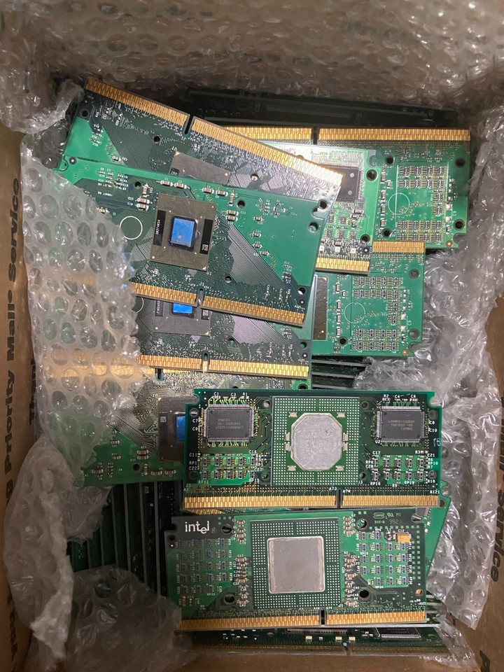 6 LB Lot INTEL Pentium-II/III P2/P3 Slot CPU/Processor Gold Scrap ...