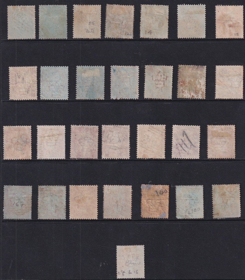 GB: QV - selection of 29 1d Penny Red Stars - Perf 14/16 - good to fine ...