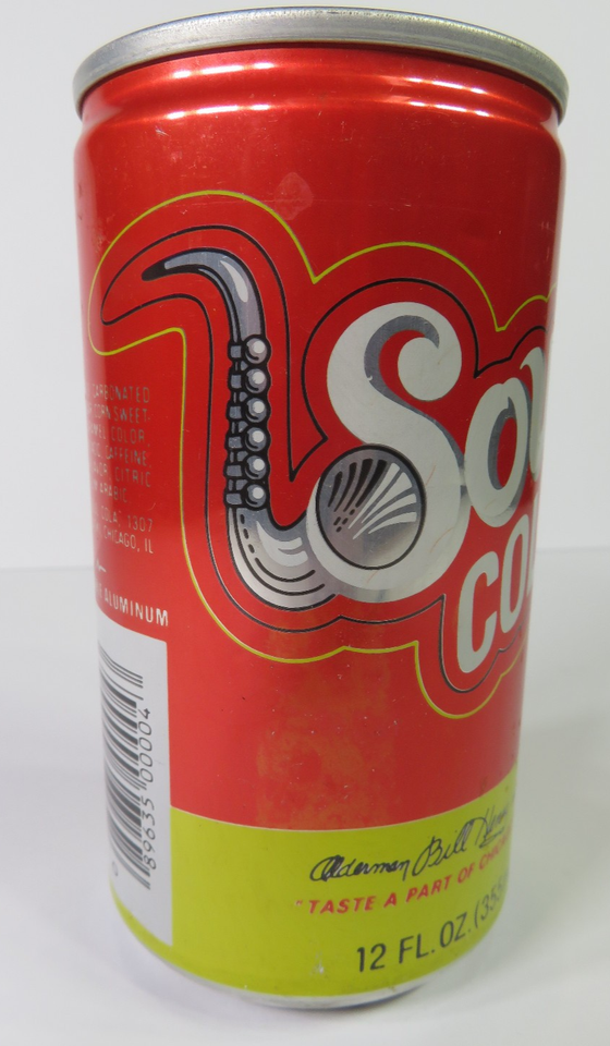 SOUL cola 🎷CHICAGO short LIVED regional🎷 BRAND top OPENED ♫ empty CAN ...