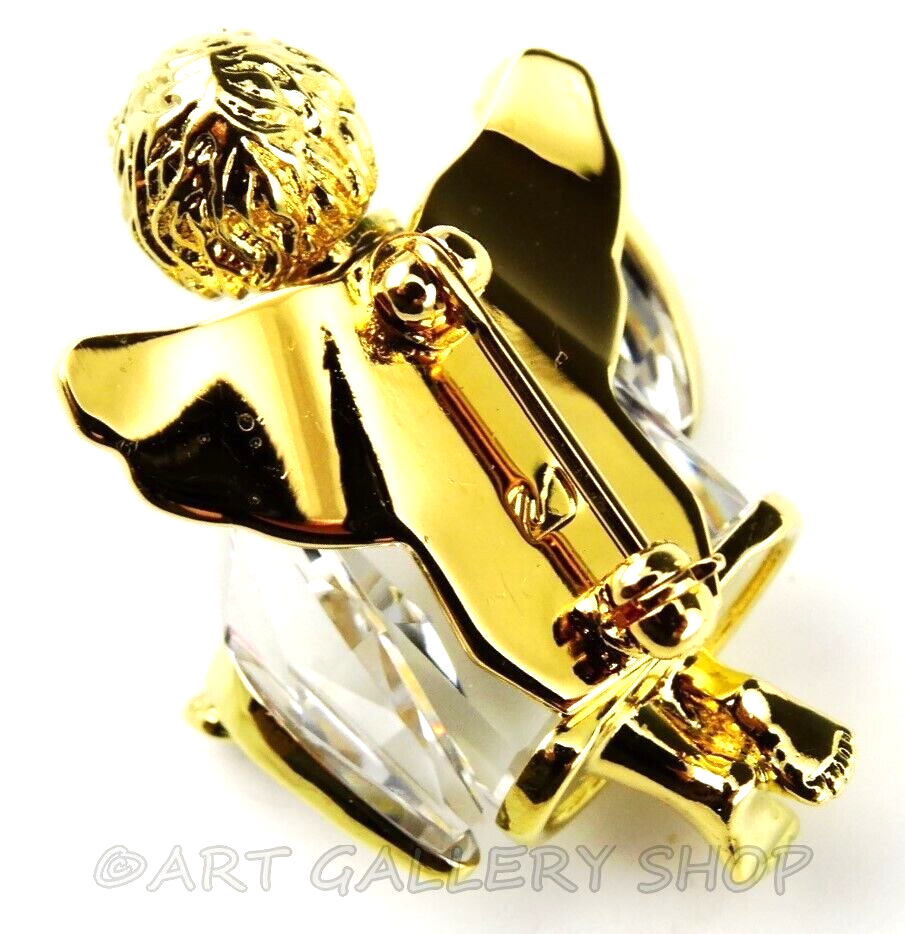 Swarovski Austria Crystal Memories & Gold Tone BLESSING ANGEL PIN ...