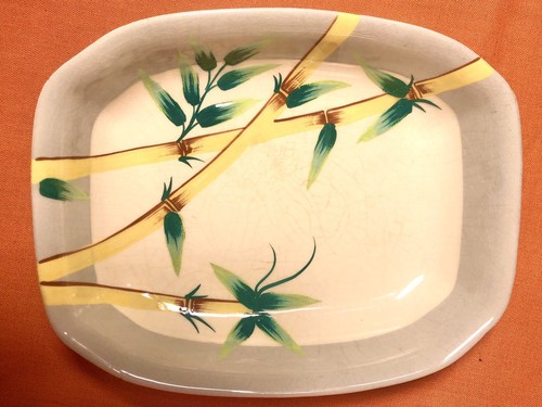 Vintage 50’s MCM WEIL WARE Serving Bowl BLUE Malay Bamboo Calif ...