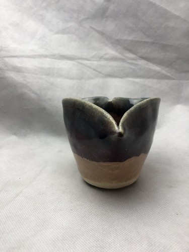 Lisa Howe Stoneware Purple Blue Pottery Heart Shaped Bowl Handmade ...