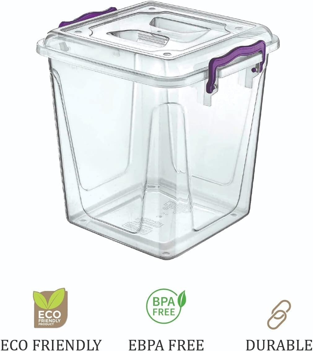 2 X 6 Litre Plastic Pantry Boxes Food Container Meal Carrier Capacity ...