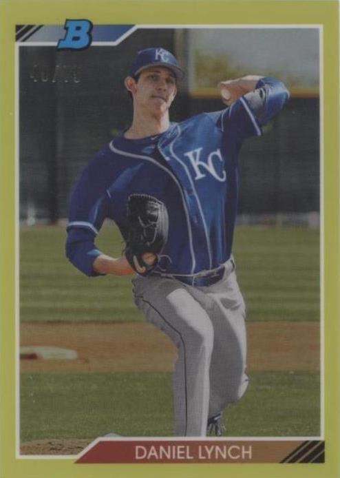2020 Bowman Heritage - Chrome Prospects Daniel Lynch #92CP-DL Yellow Refractor /75 (RC) for sale ...