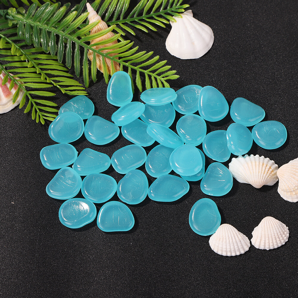 100pcs Luminous Pebbles Rocks Mix Color Stone Fish Tank Decoration ...