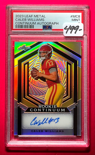 CALEB WILLIAMS QB PSA 9 2023 LEAF METAL REFRACTOR AUTO AUTOGRAPH RC ...