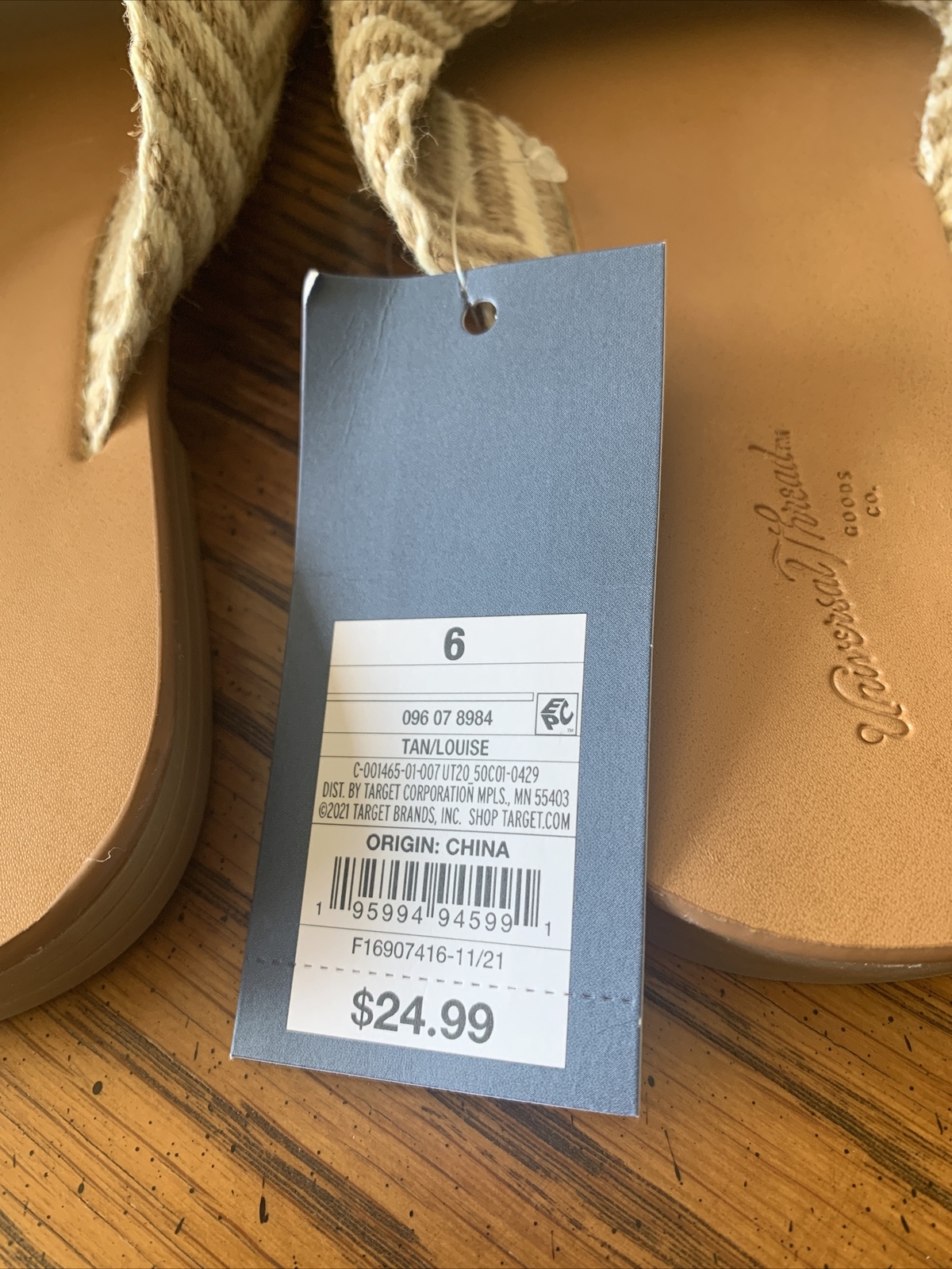 Universal Thread Sandals Melody Knotted Slide, Tan & White Size 6. New ...