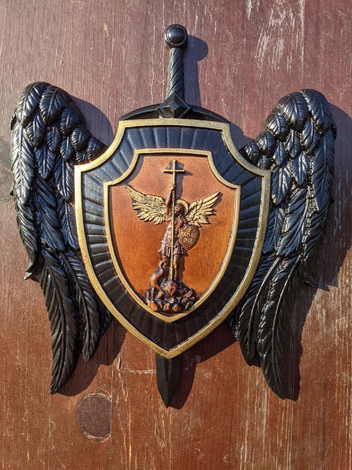 Saint Michael shield, Guardian Angel Housewarming gift Wall shield ...