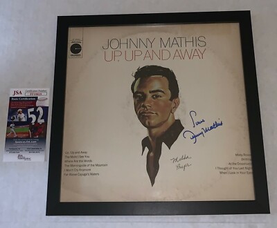 Johnny Mathis signed Up, Up And Away Framed Album Vinyl autographed JSA ...