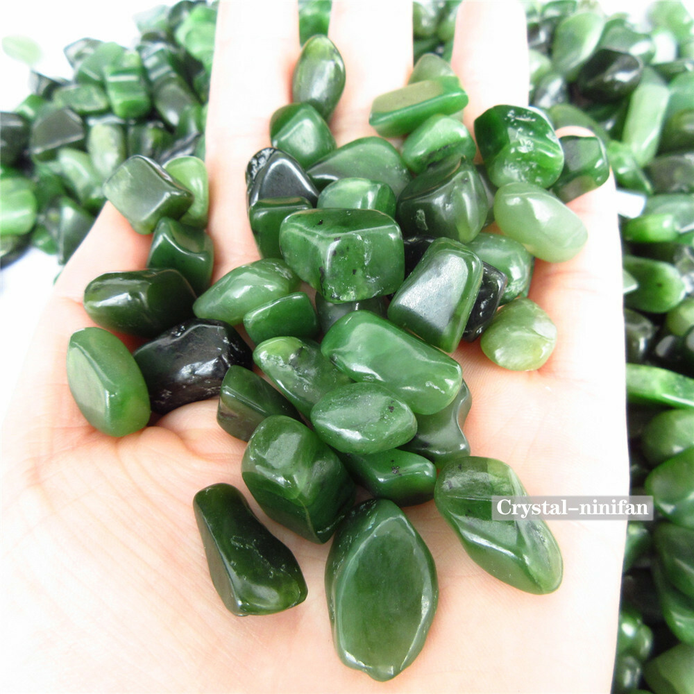 1/2lb A+++ Natural Tumbled Green Jade Nephrite Crystal Bulk Stones Reiki Healing | eBay