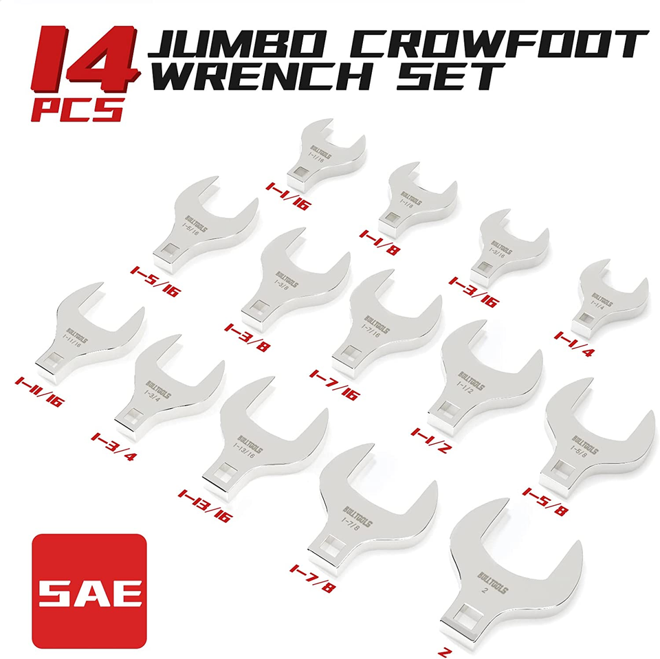 1/2" Drive Jumbo Crowfoot Wrench Set,14-Piece SAE Crows Foot Wrench Set ...