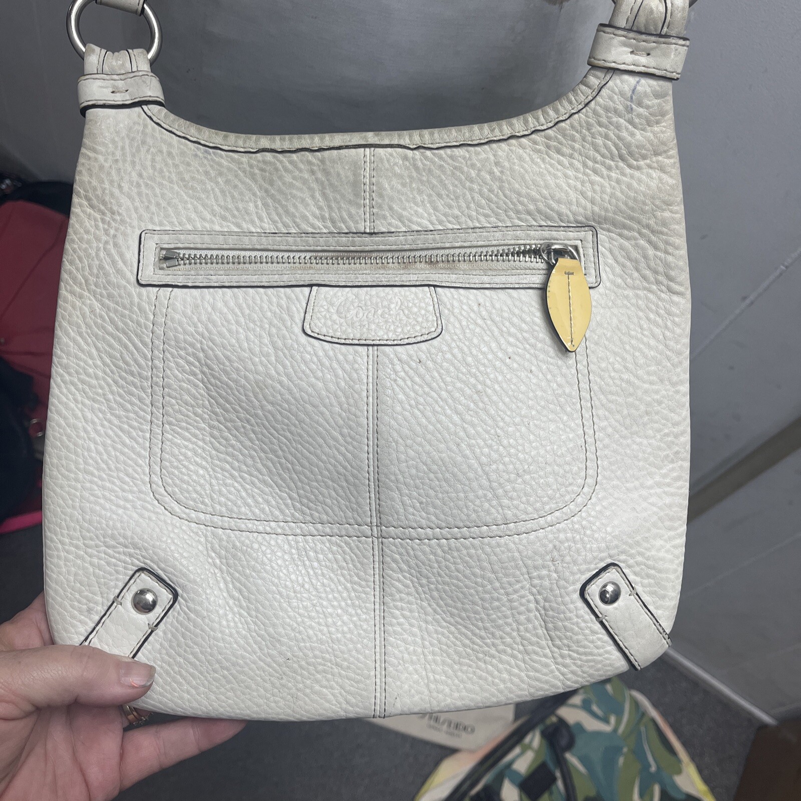 COACH PENELOPE Large Chalk White Pebbled Leather Cros… - Gem