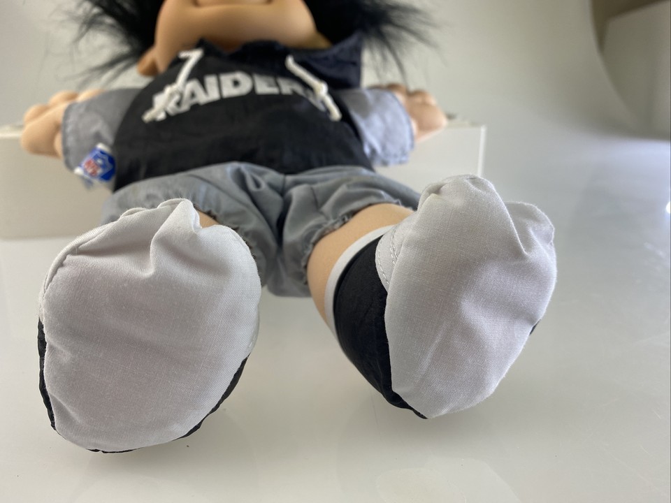 Vintage Raiders Troll Plush Body Russ NFL 12" Toy Doll Blue Eyes Hoodie ...