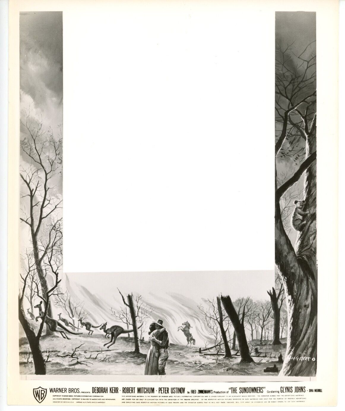 Vintage 8x10 Photo of Poster Art The Sundowner's Robert Mitchum Deborah ...